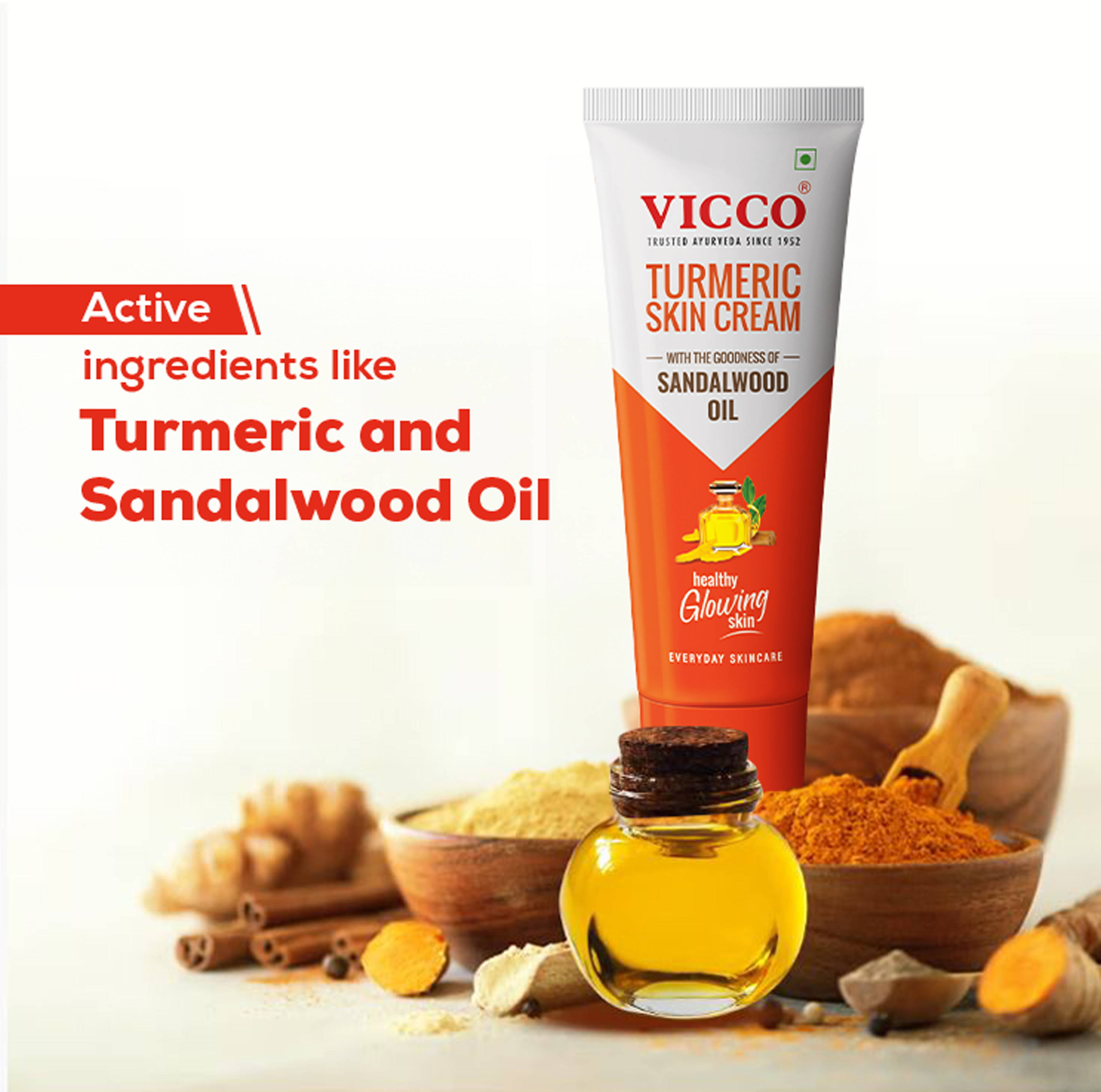 Shop Vicco Turmeric Skin Cream 50gm Online Best Cream for Face Glow Vicco labs